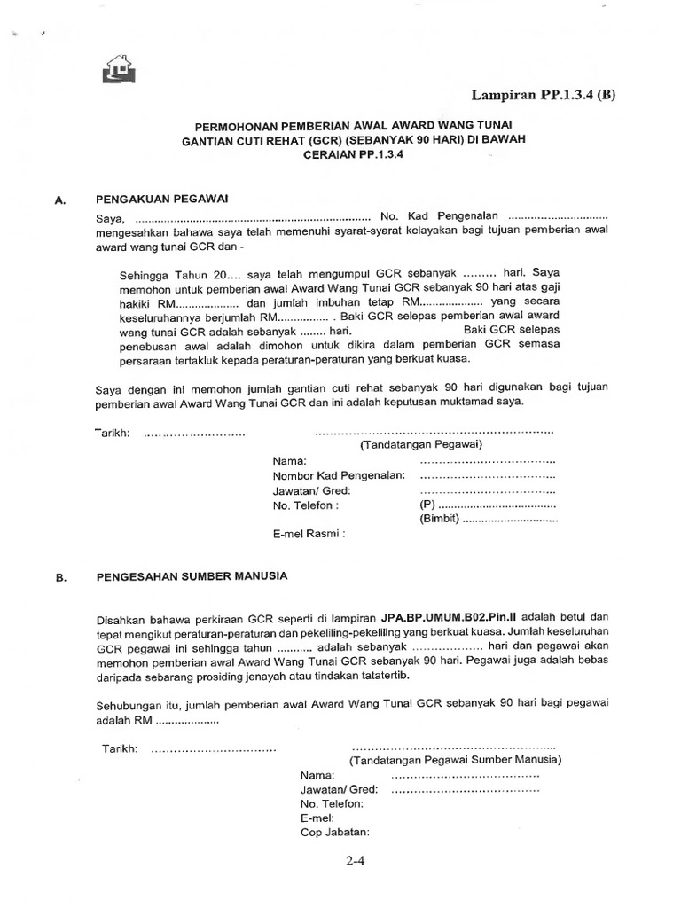 Borang GCR Awal 2023 | PDF