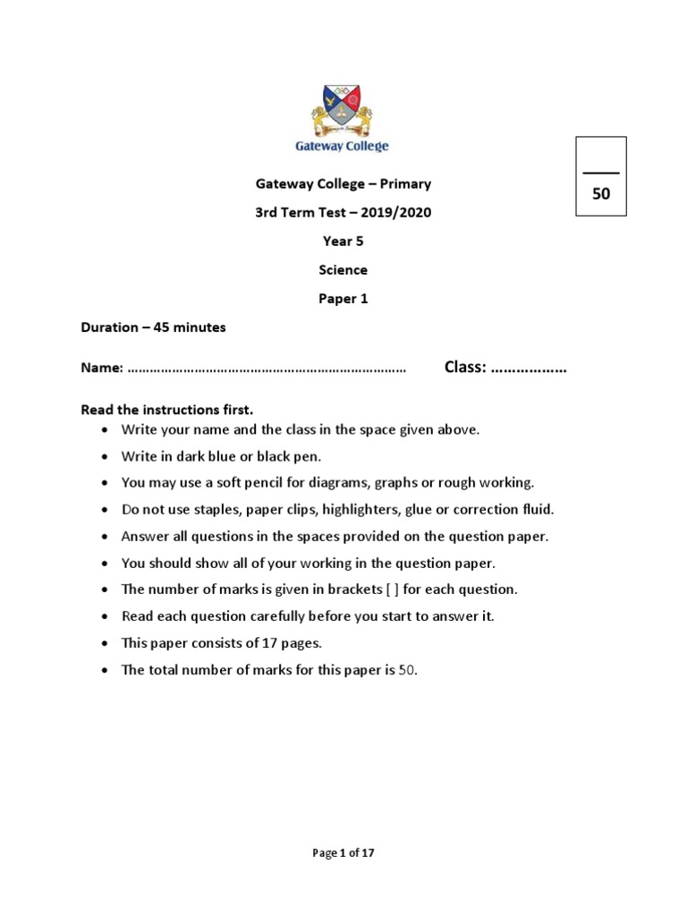 July 2020 - Yr 5 - Science - P1 - Final - 6july | PDF | Earth | Musical ...