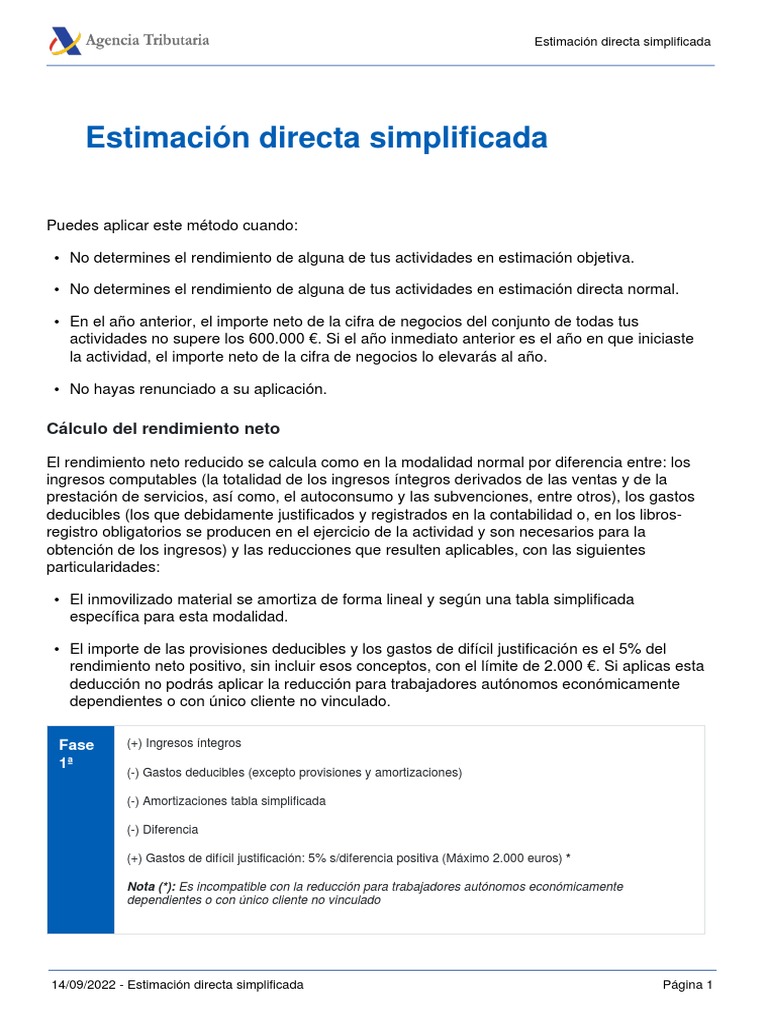 Estimación Directa Simplificada | PDF | Economias