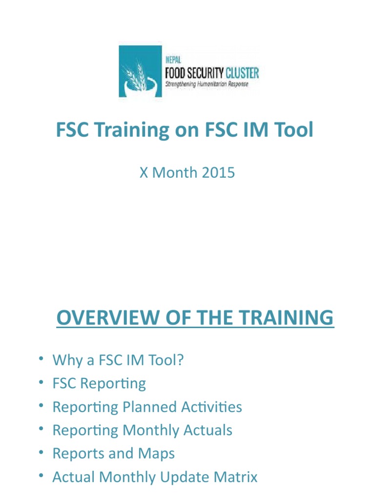 FSC Im Tool Training Standard PPT 1 | PDF | Microsoft Excel | Computing