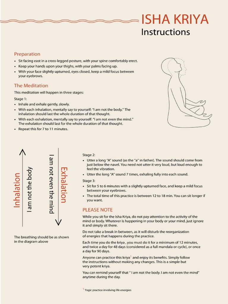 ISHA KRIYA Instructions | PDF