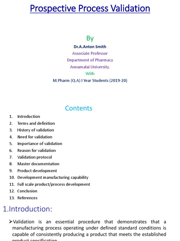 MPHARM QA 1Y 2S 202T Pharm - Validation | Download Free PDF ... MPHARM QA 1Y 2S 202T Pharm - Validation | Download Free PDF ...