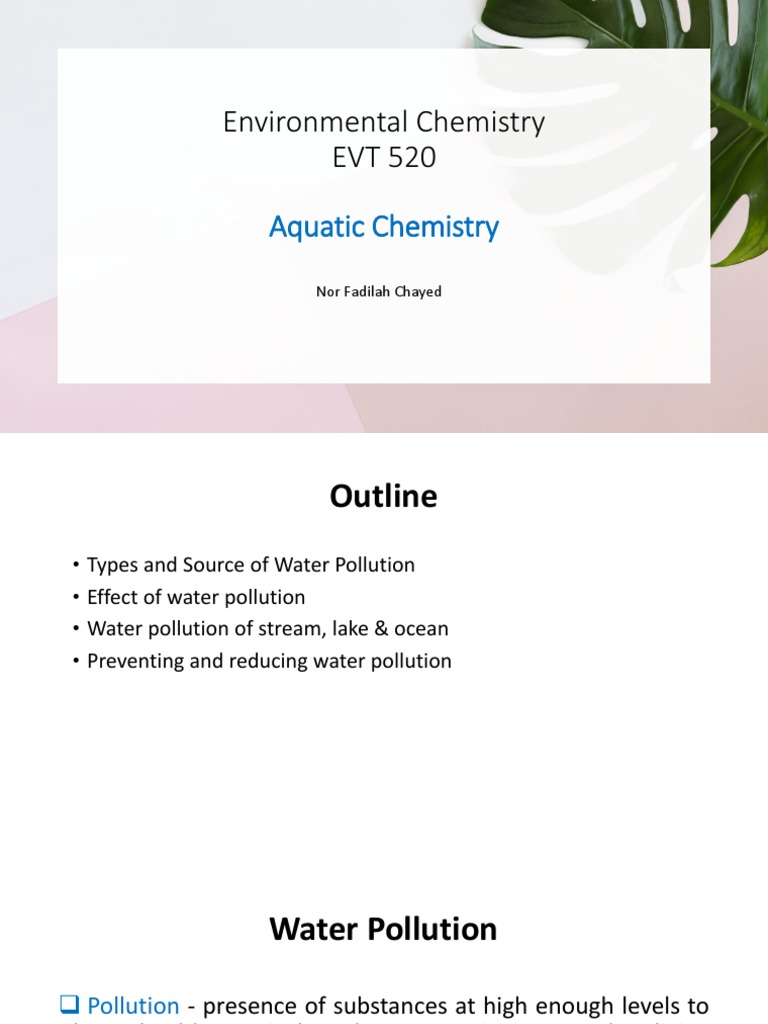 6.aquatic Chemistry - PPT | PDF | Eutrophication | Water Pollution