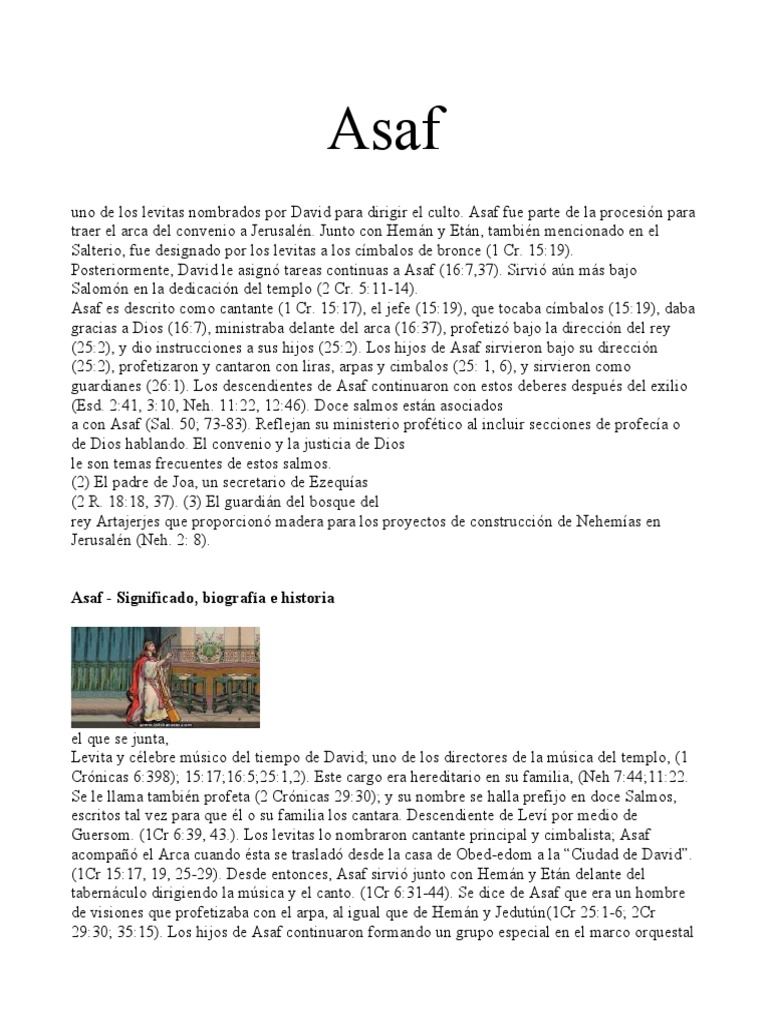 Asaf | PDF | Arca de la Alianza | Salmos