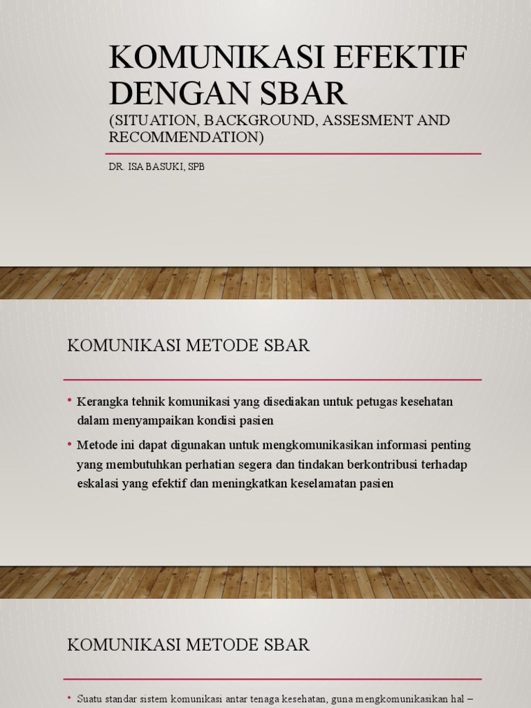 Komunikasi Efektif Dengan SBAR | PDF