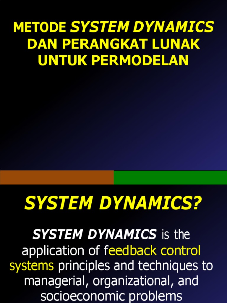 Materi 2 System Dynamics Dan Perangkat Lunak Untuk Permodelan | PDF