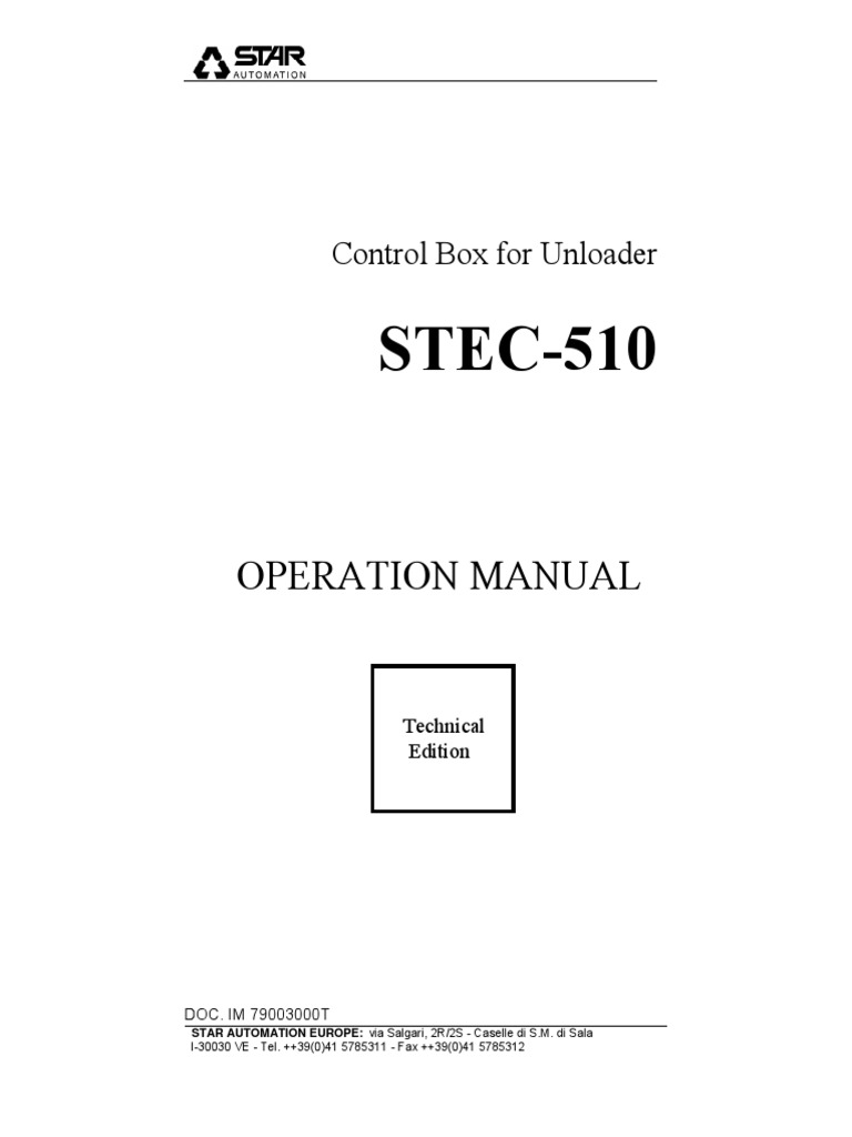 STEC-510 Unloader Controller Manual | PDF | Input/Output | Power Supply
