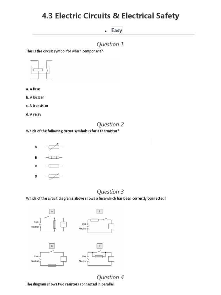 4.3 Electric Circuits & Electrical Safety | Download Free PDF | Series ...