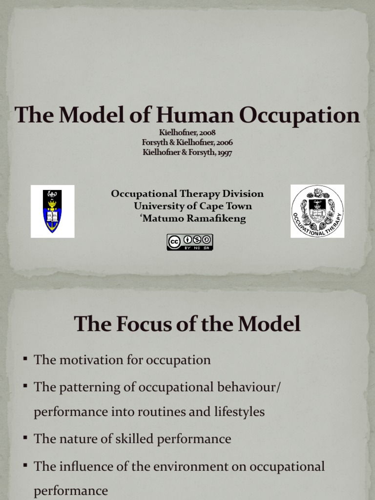 Model of Human Occupation | PDF | Occupational Therapy | Behavior