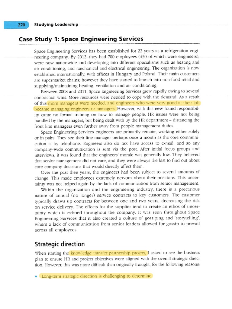 Studying Leadership - Case Study 1 | PDF