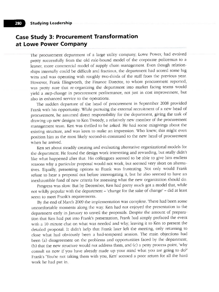 Studying Leadership - Case Study 3 | PDF