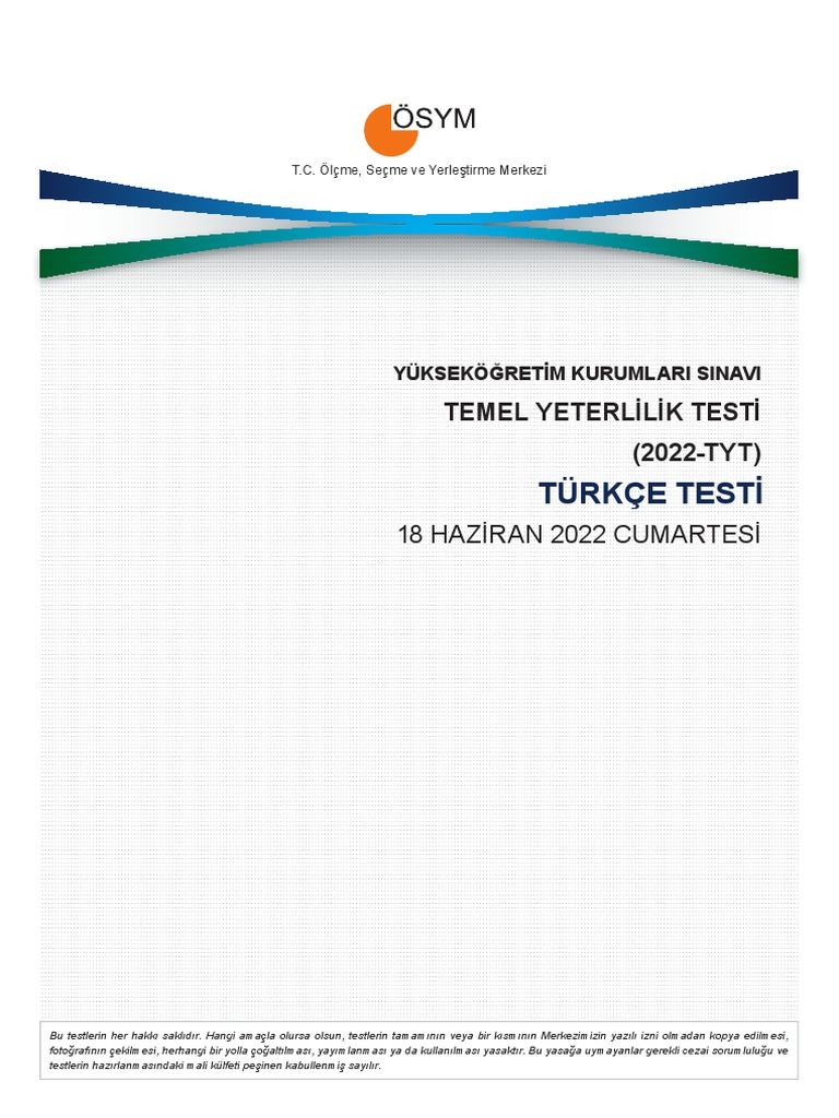 Tyt Turkce Son 13 Yil Cikmis Sorular | PDF