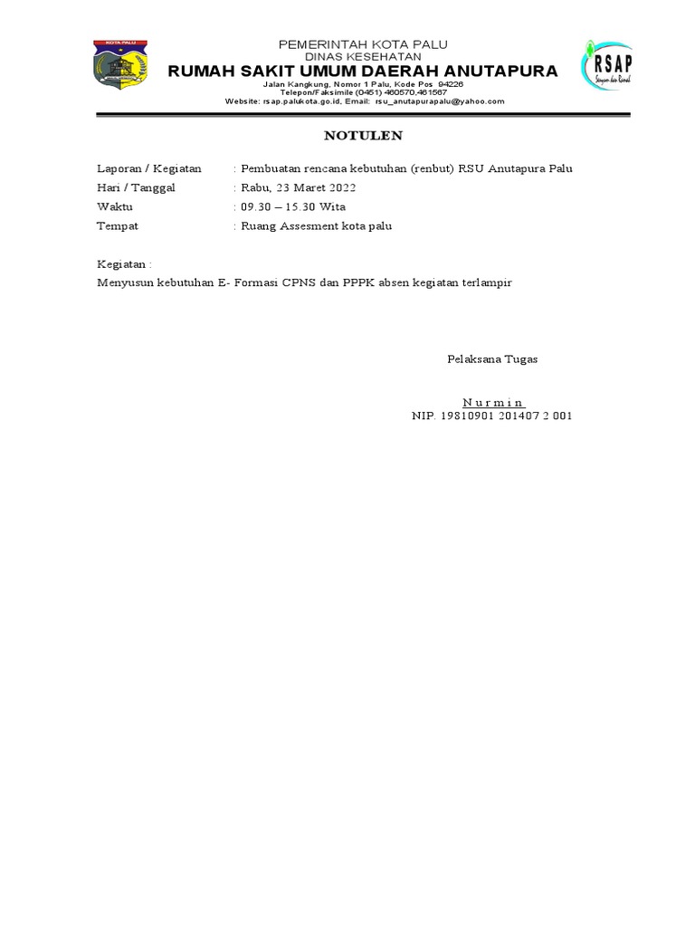 Contoh Notulen | PDF