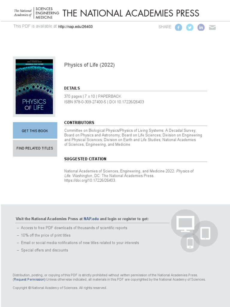 Physics of Life 2022 | PDF | Physics | Science