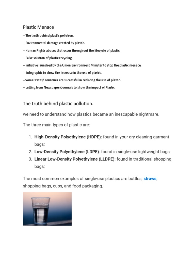 Plastic Menace | PDF | Recycling | Waste