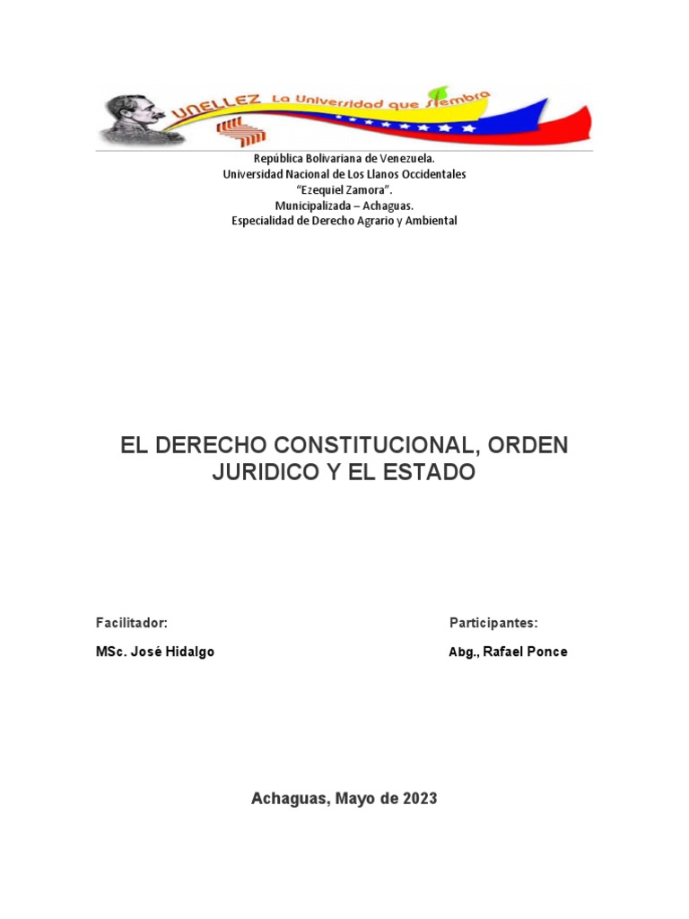 TRABAJO DERECHO CONSTITUCIONAL Y ORDEN JURIDICO | PDF | Constitución | Ley constitucional