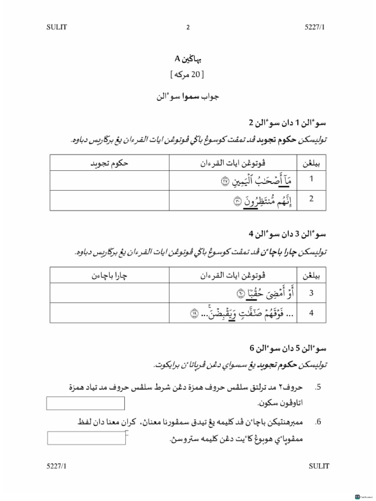 PQS Perlis 2022 SPM Trial | PDF