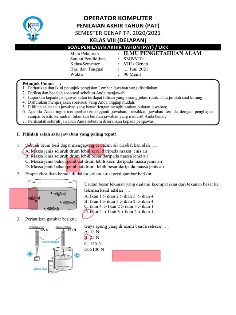 Soal PAT IPA Kelas 8 K13 | PDF