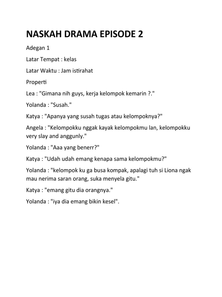 Naskah Drama Episode 2 | PDF