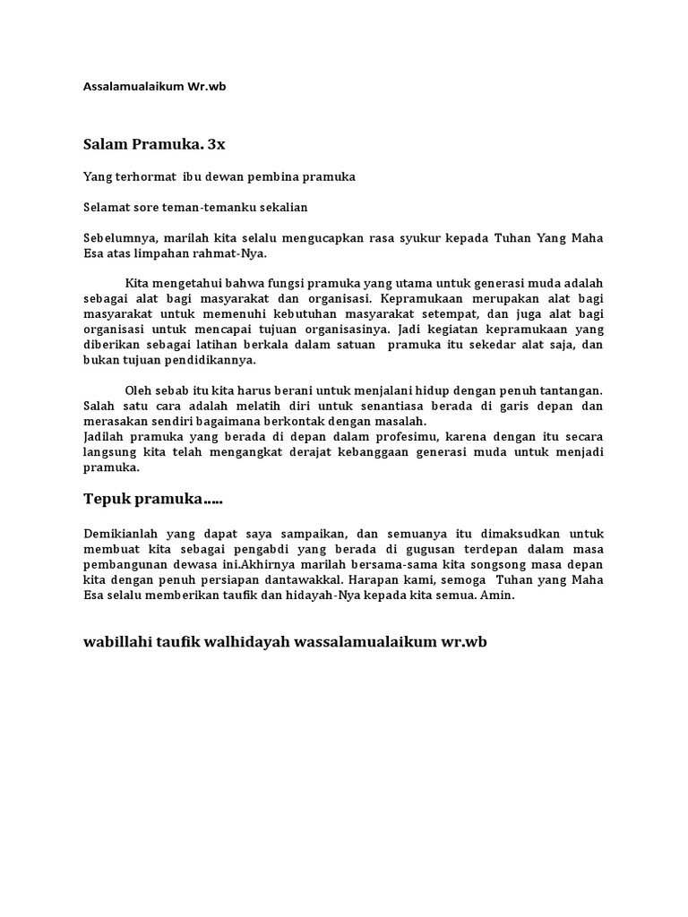 Pidato Pramuka | PDF