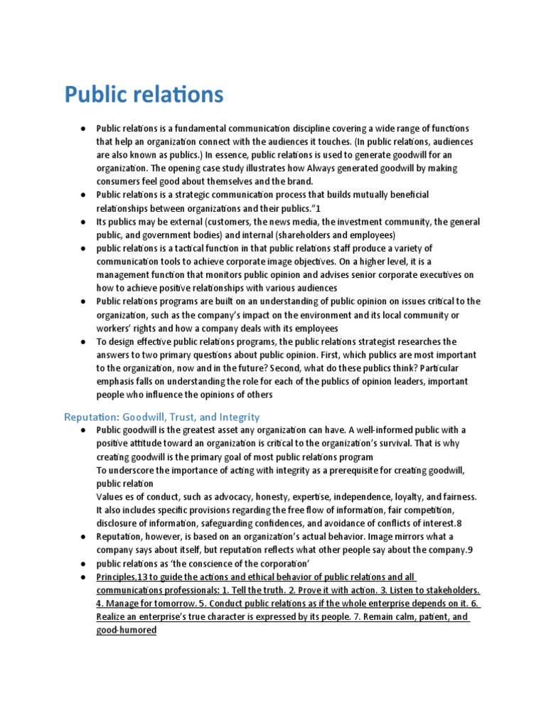 Public Relations | PDF | Public Relations | Promotion (Marketing)