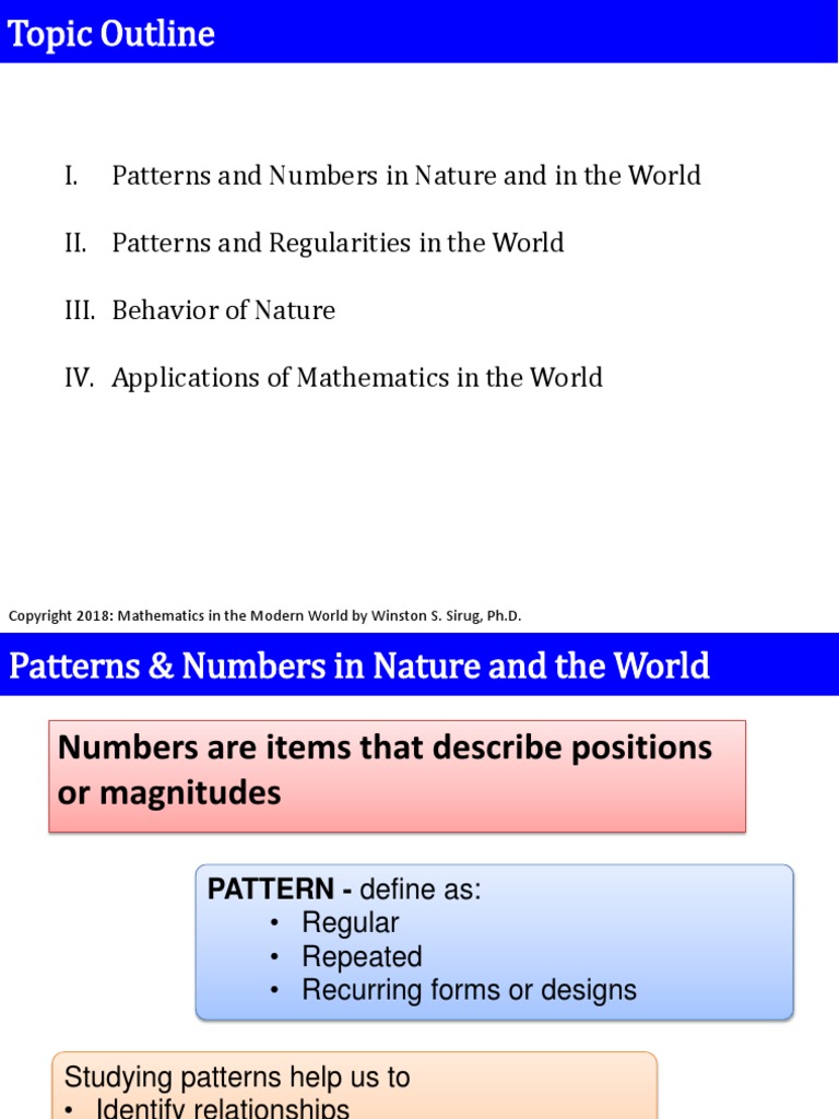 Chapter 1-Math in Nature | PDF | Pattern | Mathematics
