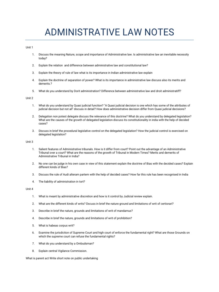 Administrative Law Notes | PDF