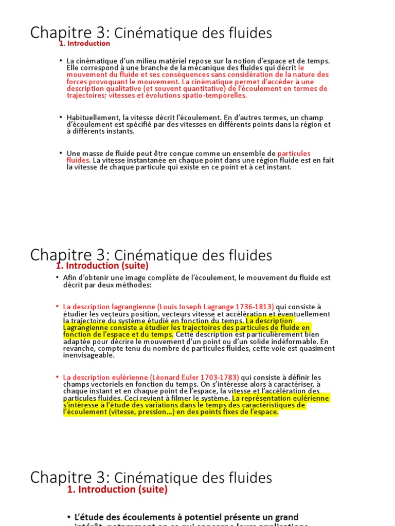 Chapitre 3 MFT 2023 | PDF | Cinématique | Accélération