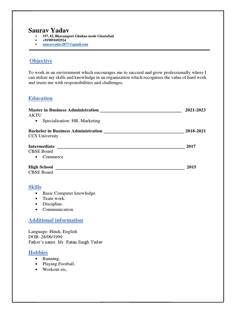 Saurav Resume | PDF