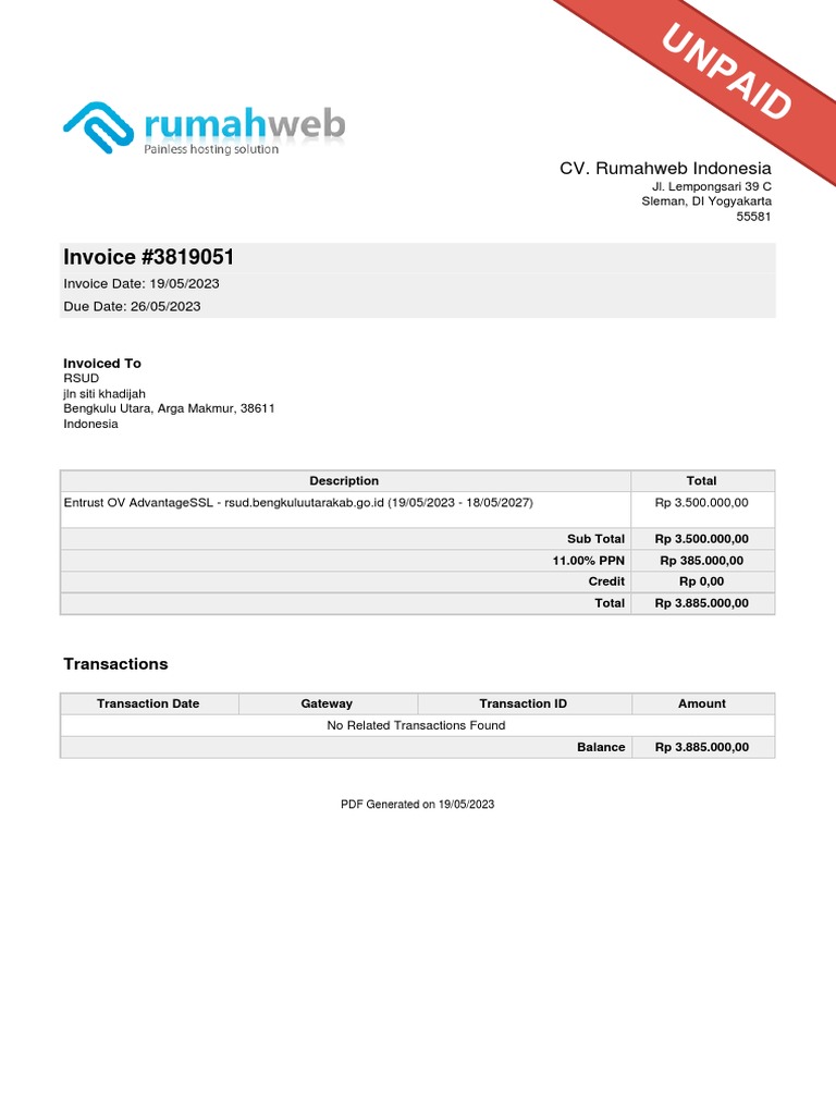 Invoice SSL | PDF | Business Documents | Accounting