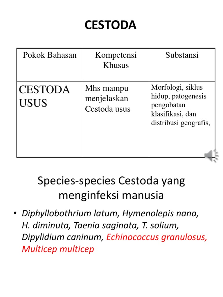 Cestoda: Morfologi, Siklus, dan Pengobatan | PDF