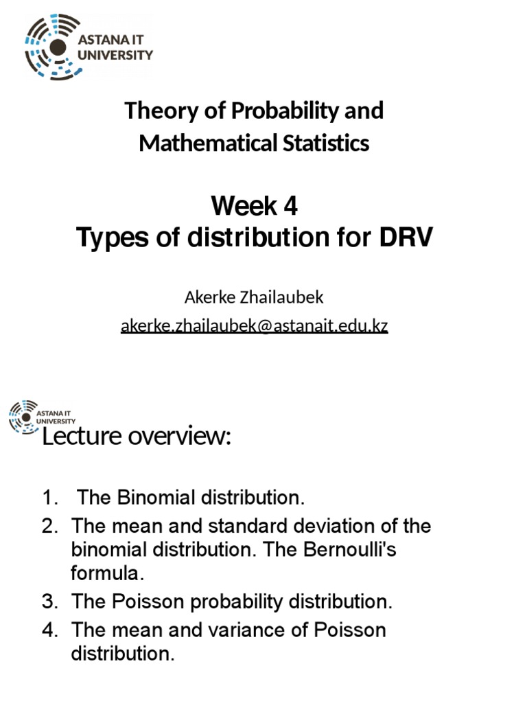 Lec 4 | PDF | Probability Distribution | Poisson Distribution