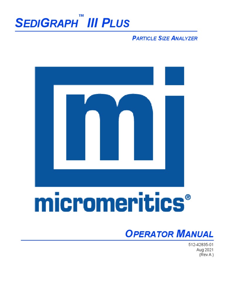SediGraph III Plus Operator Manual Rev A Aug 2021 | PDF | Vacuum Tube ...