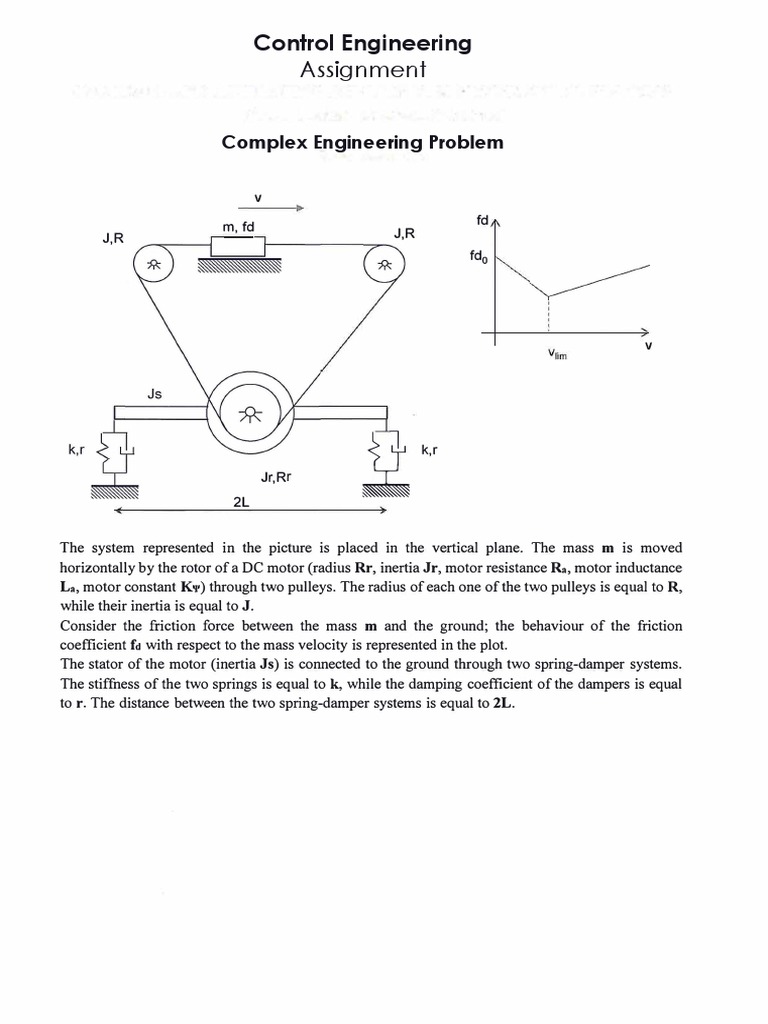 Control Engineering: Assignment | PDF | Electric Motor | Mechanics