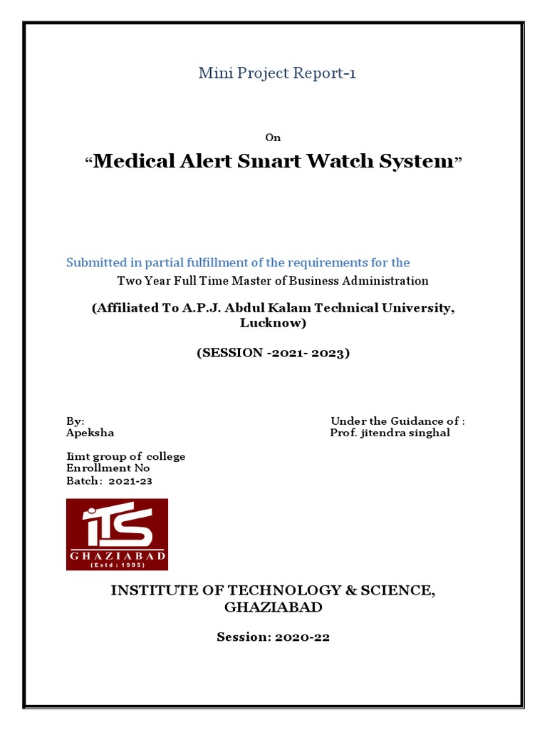 Medical Alert Smart Watch System | PDF | Heart Rate | Smartwatch