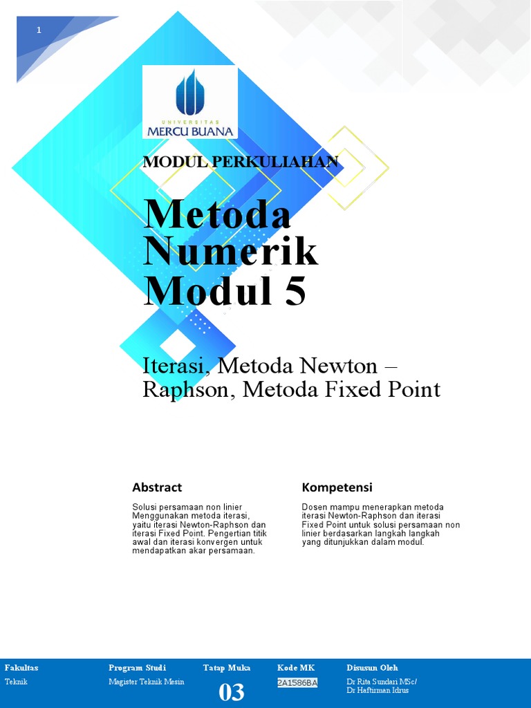 Modul 5a Metod Num 22b Sabtu 1 Okt | PDF