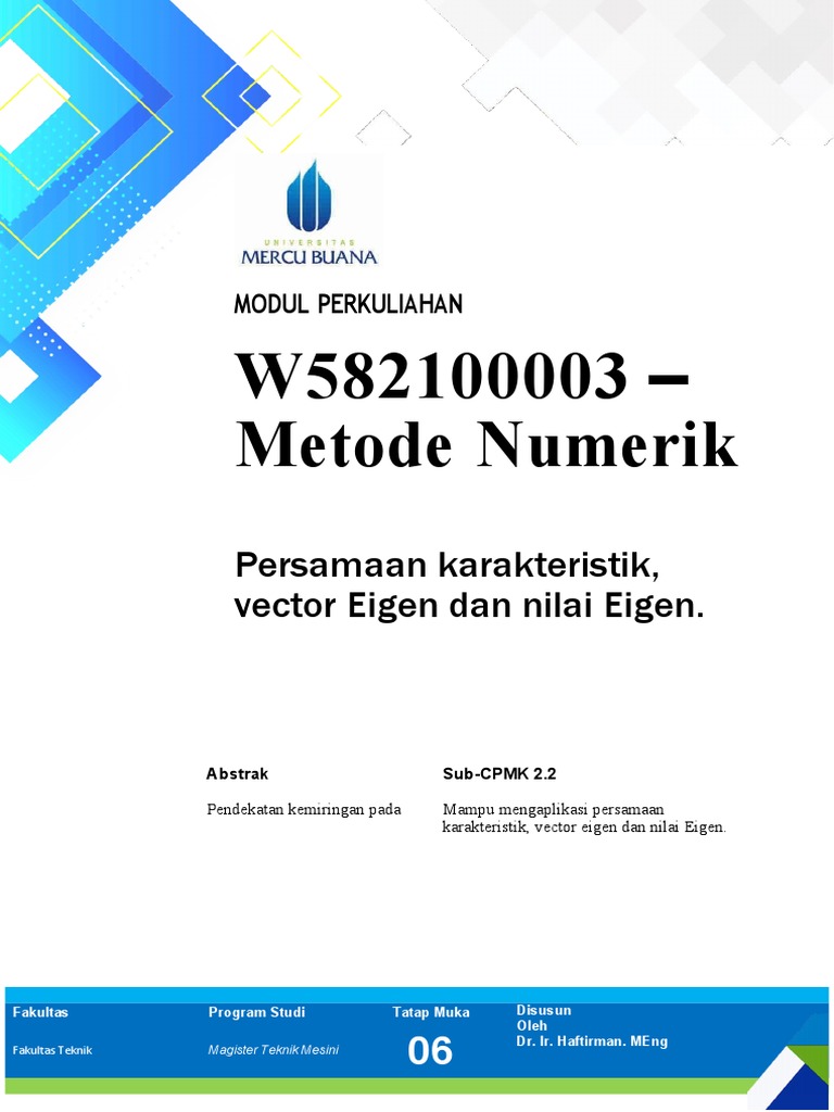 Modul 6 Vector Eigen Dan Nilai Eigen. | PDF