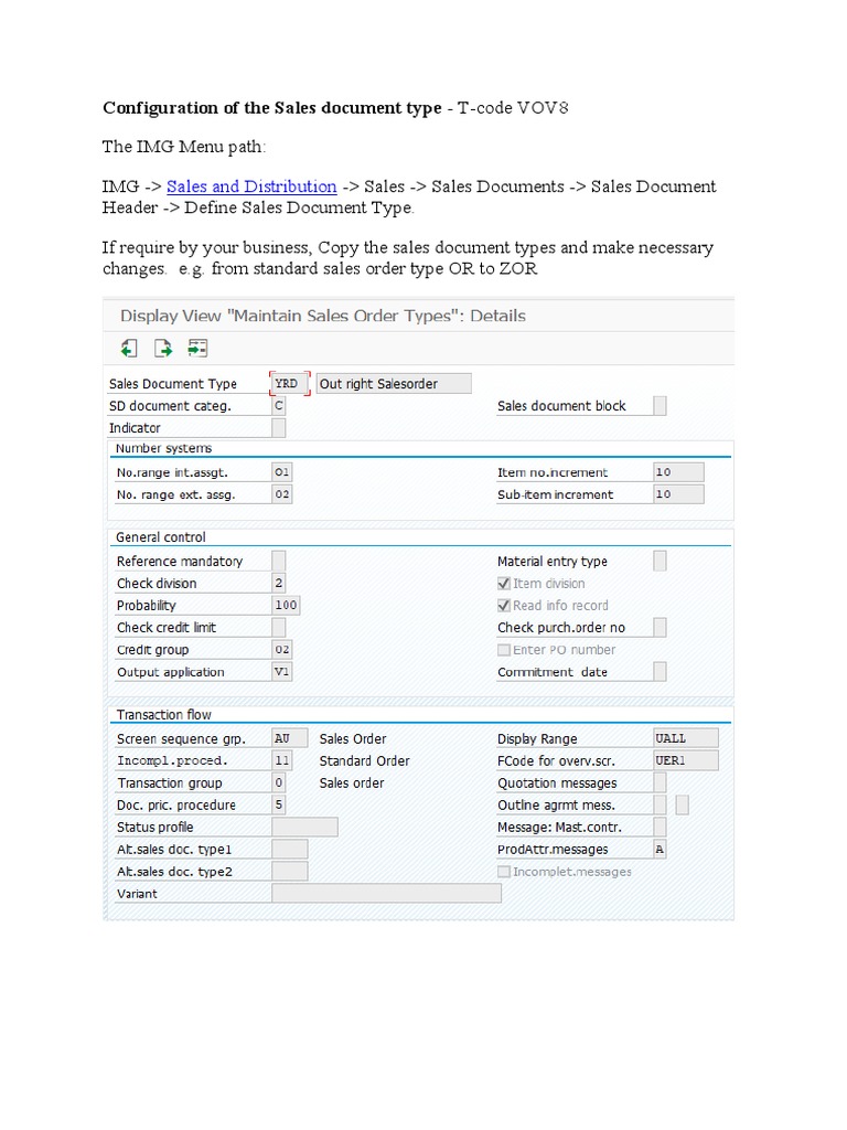 Configuration of The Sales Document Type | PDF | Sales | Database Transaction