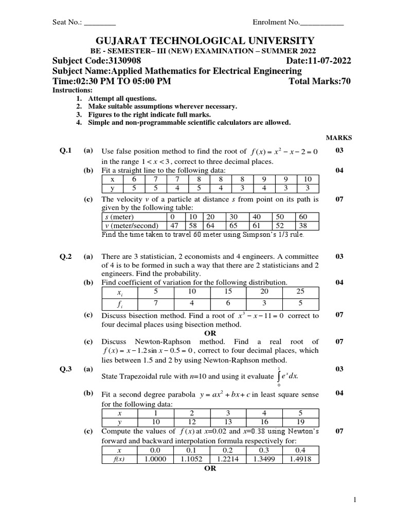 Gujarat Technological University | Download Free PDF | Interpolation | Algorithms