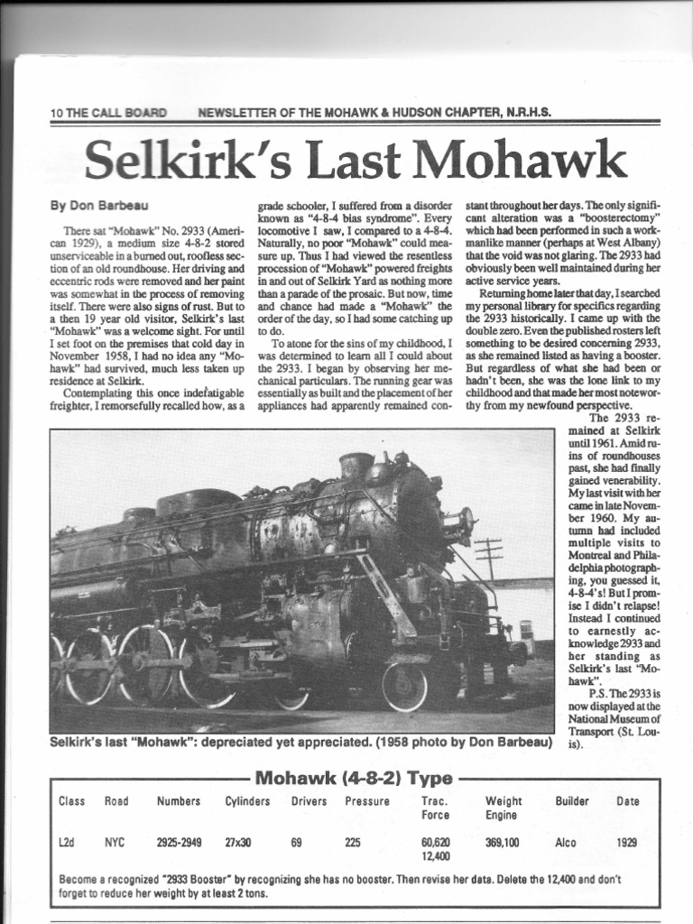 Selkirk's Last Mohawk | PDF | New York Central Railroad | Rail Transport