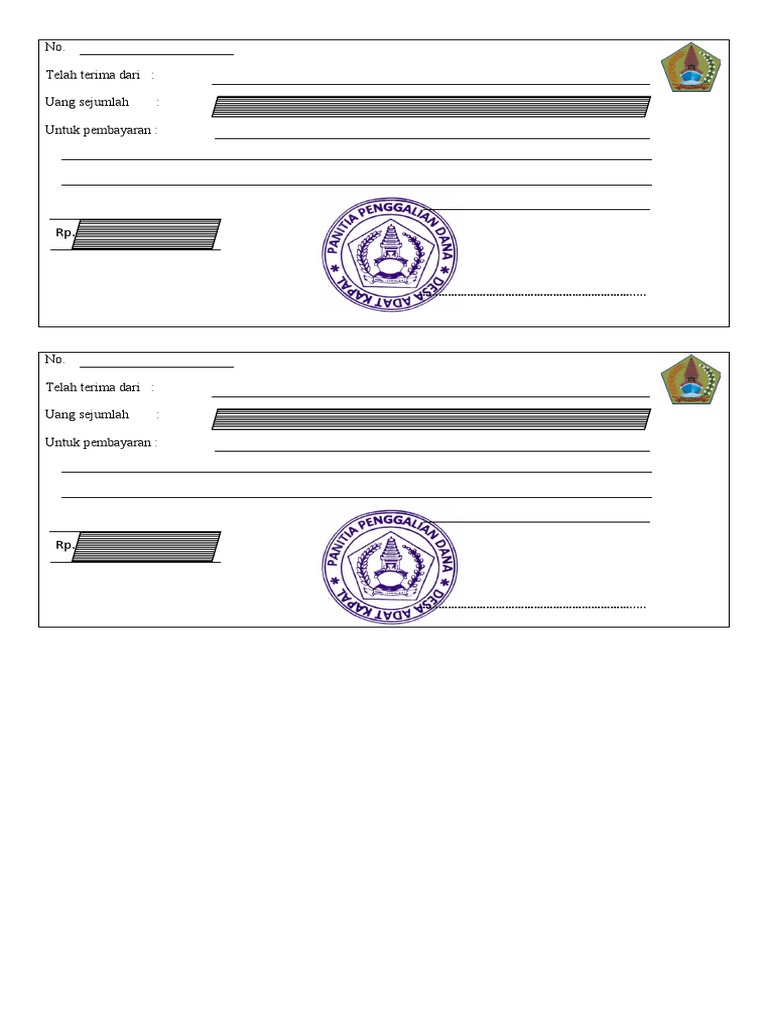 Soft Copy Kuitansi Panitia | PDF