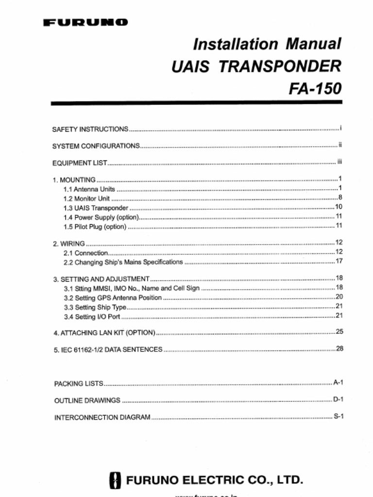 882 FA150 UAIS Installation Manual | PDF