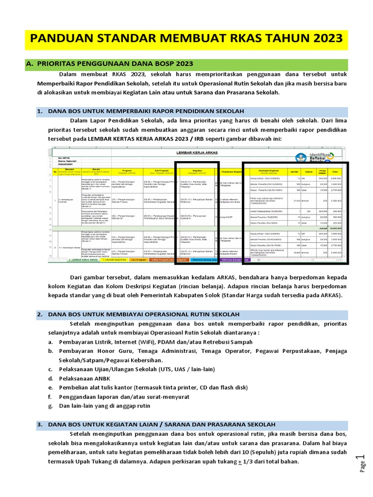 Panduan Standar Membuat Rkas Tahun 2023 | PDF