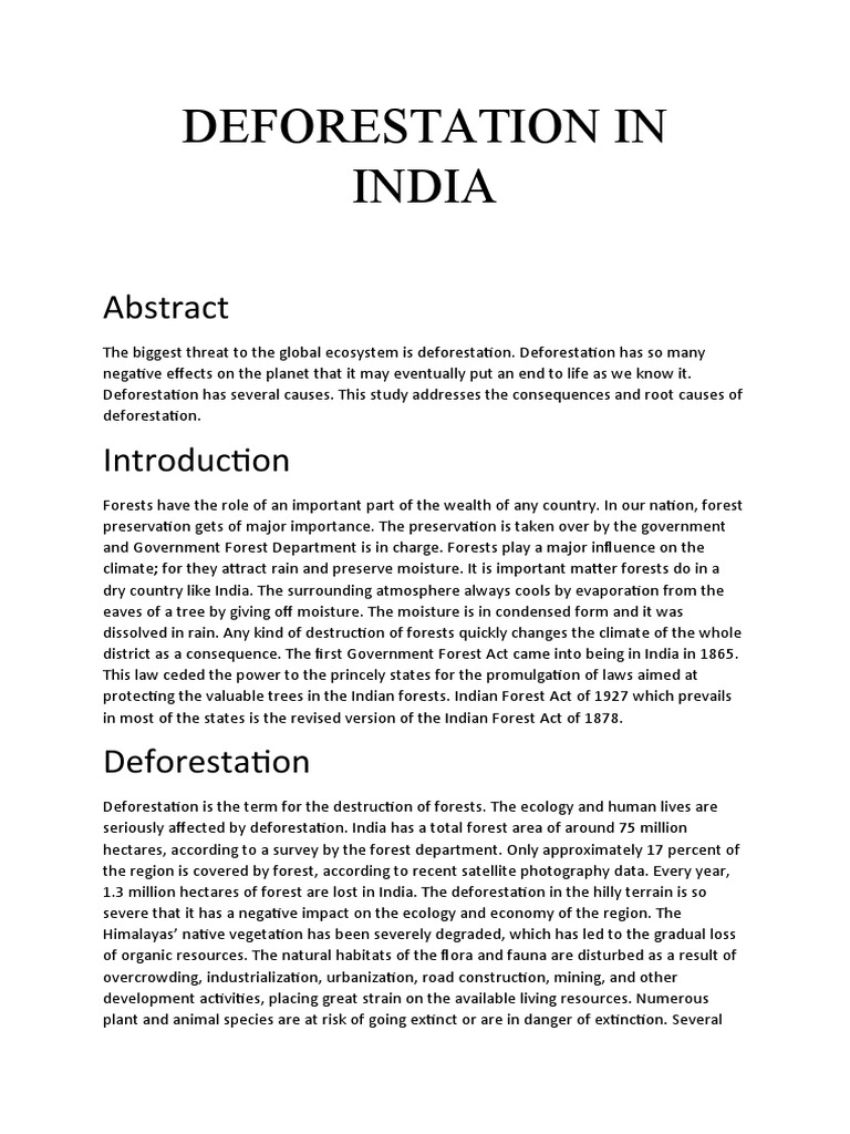 Deforestation in India | PDF | Deforestation | Forests