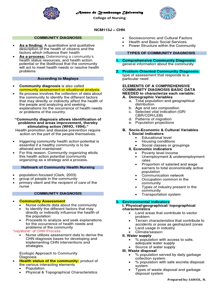 Finals CHN Handouts | PDF | Evaluation | Community
