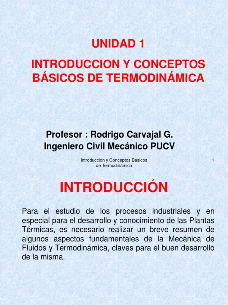 Unidad 1 Conceptos Basicos de Termodinámica. | PDF | Termodinámica | Equilibrio químico