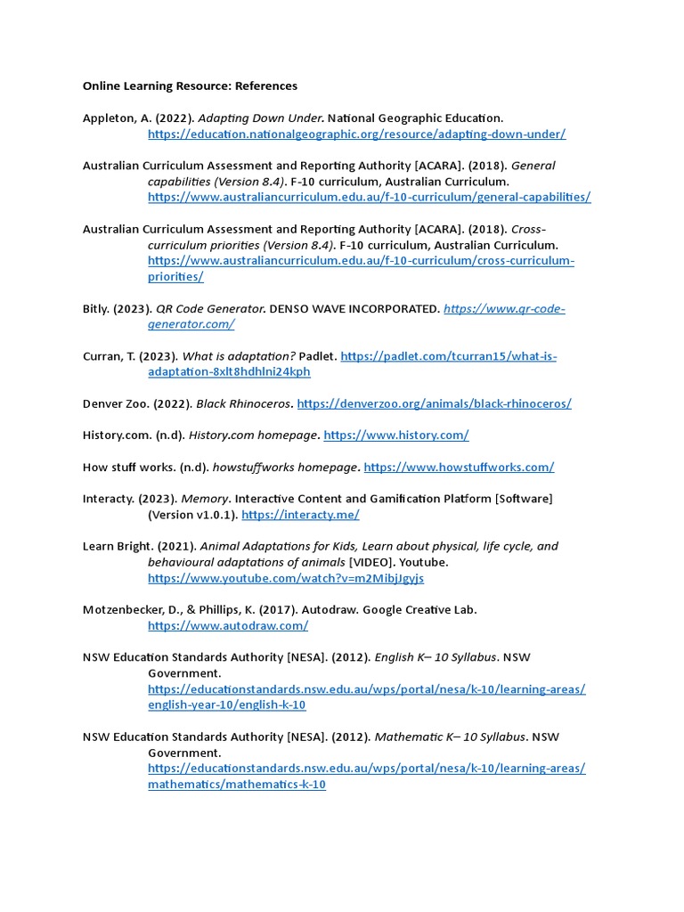 Online Learning Resource | PDF