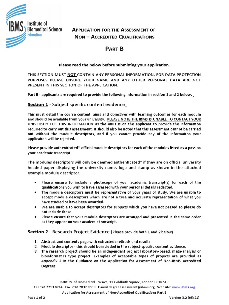 2application For Assessment of Non Accredited Qualifications Part B v3 ...