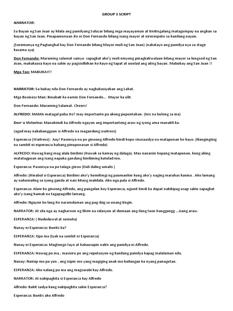 Group 3 Script | PDF