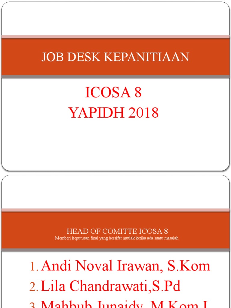 Job Desk Kepanitiaan | PDF